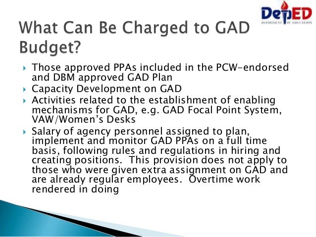 Deped Guidelines on the Preparation of GAD plans