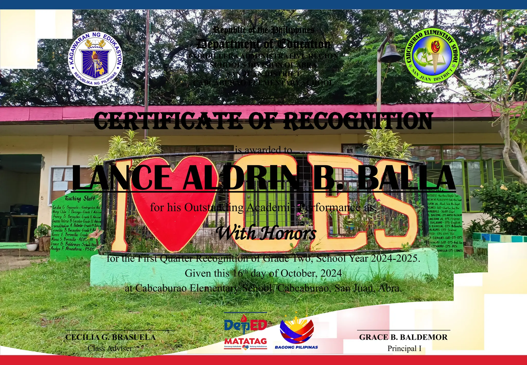 DepEd-MATATAG Certificate ELEMENTARY LEVEL | PPTX