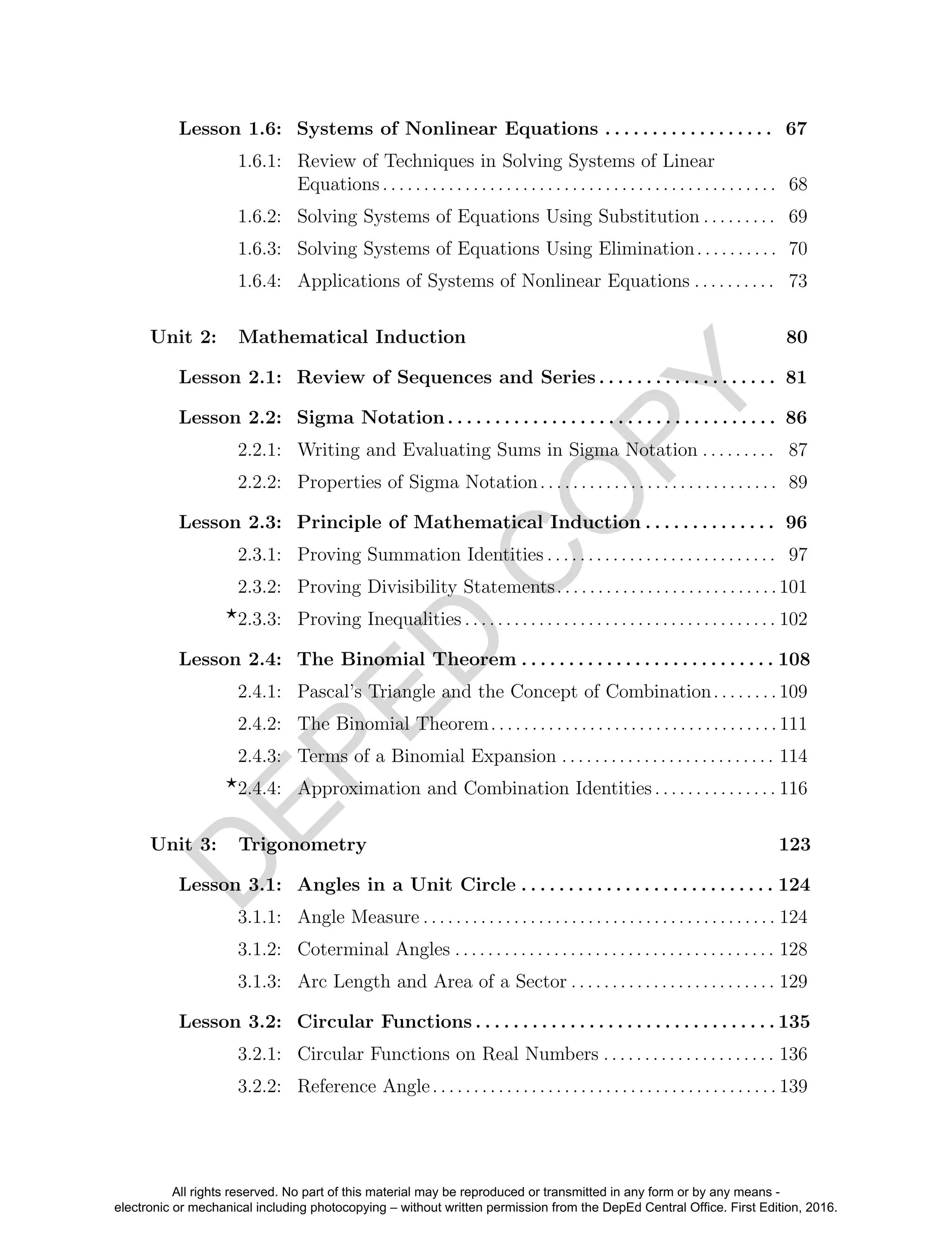 Pre calculus Grade 11 Learner's Module Senior High School | PDF