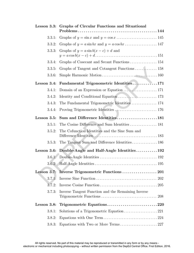 Pre Calculus Grade 11 Learners Module Senior High School
