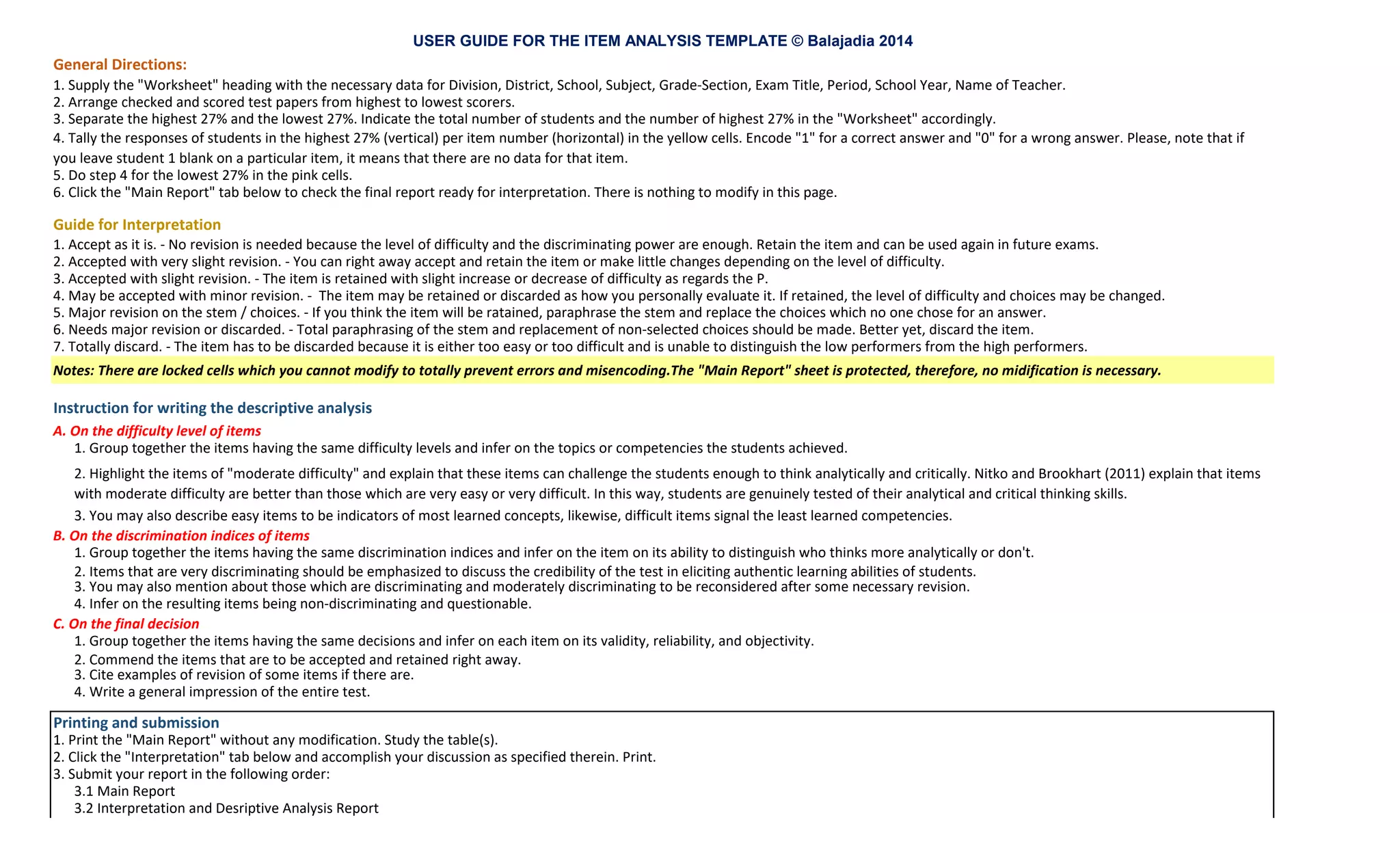 Dep ed3 item analysis template - math 7 1st 2018-2019 | PDF