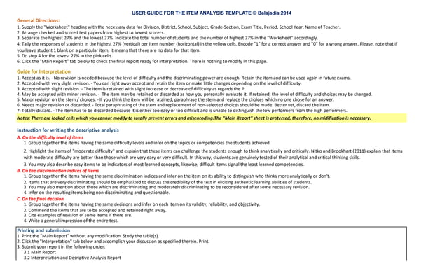 Dep ed3 item analysis template - math 7 1st 2018-2019 | PDF ...
