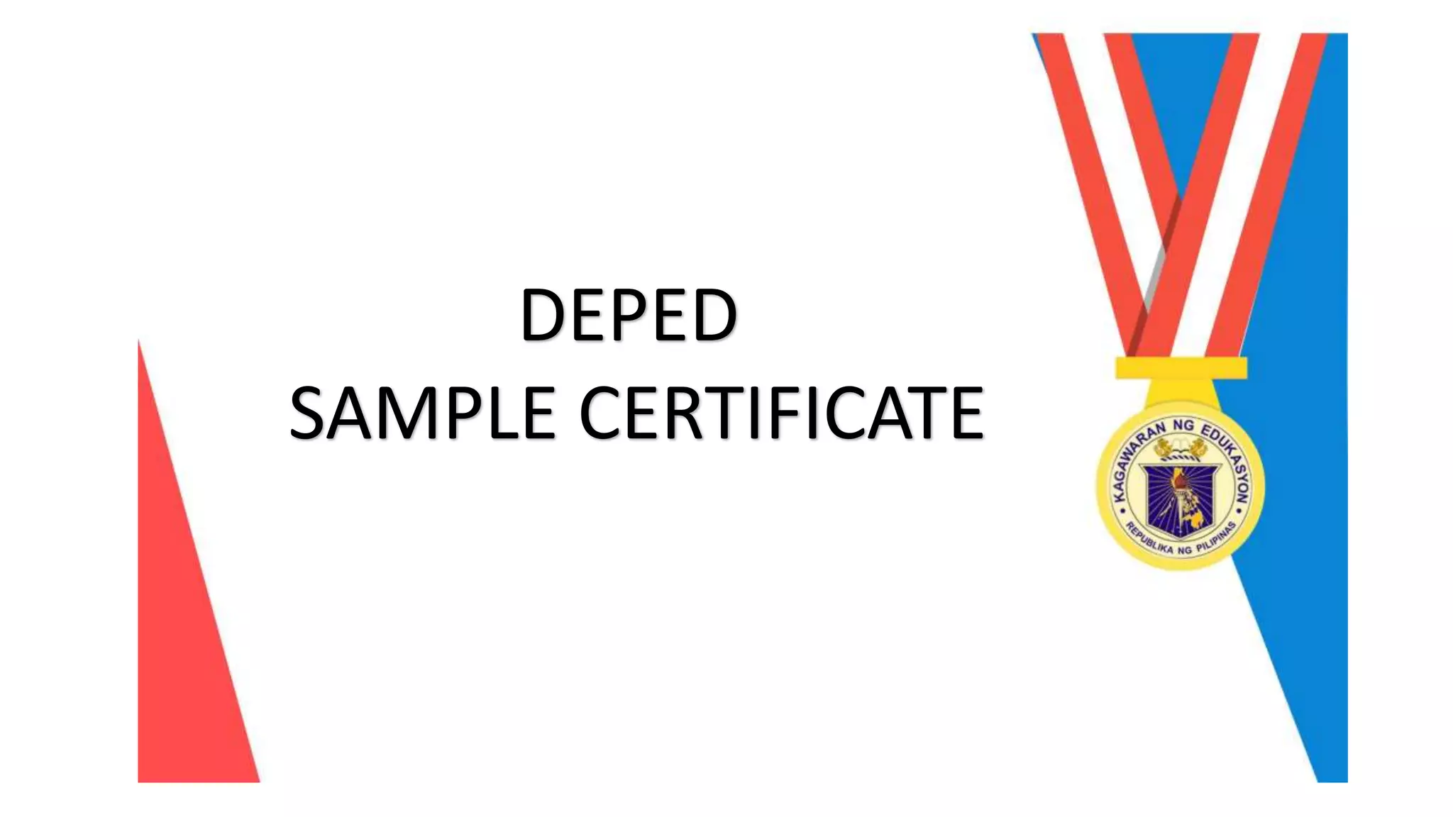 Deped certificate | PPTX