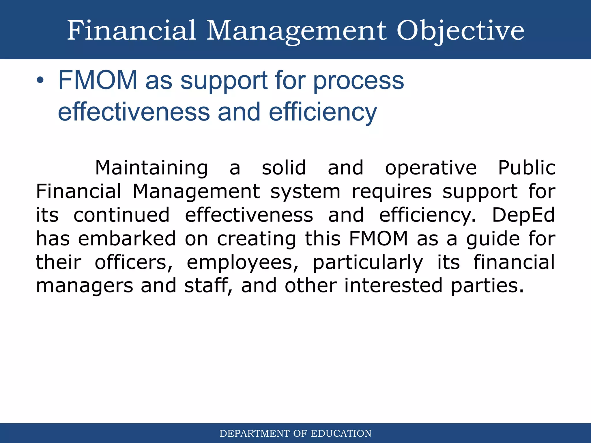 Dep ed financial management framework | PPTX