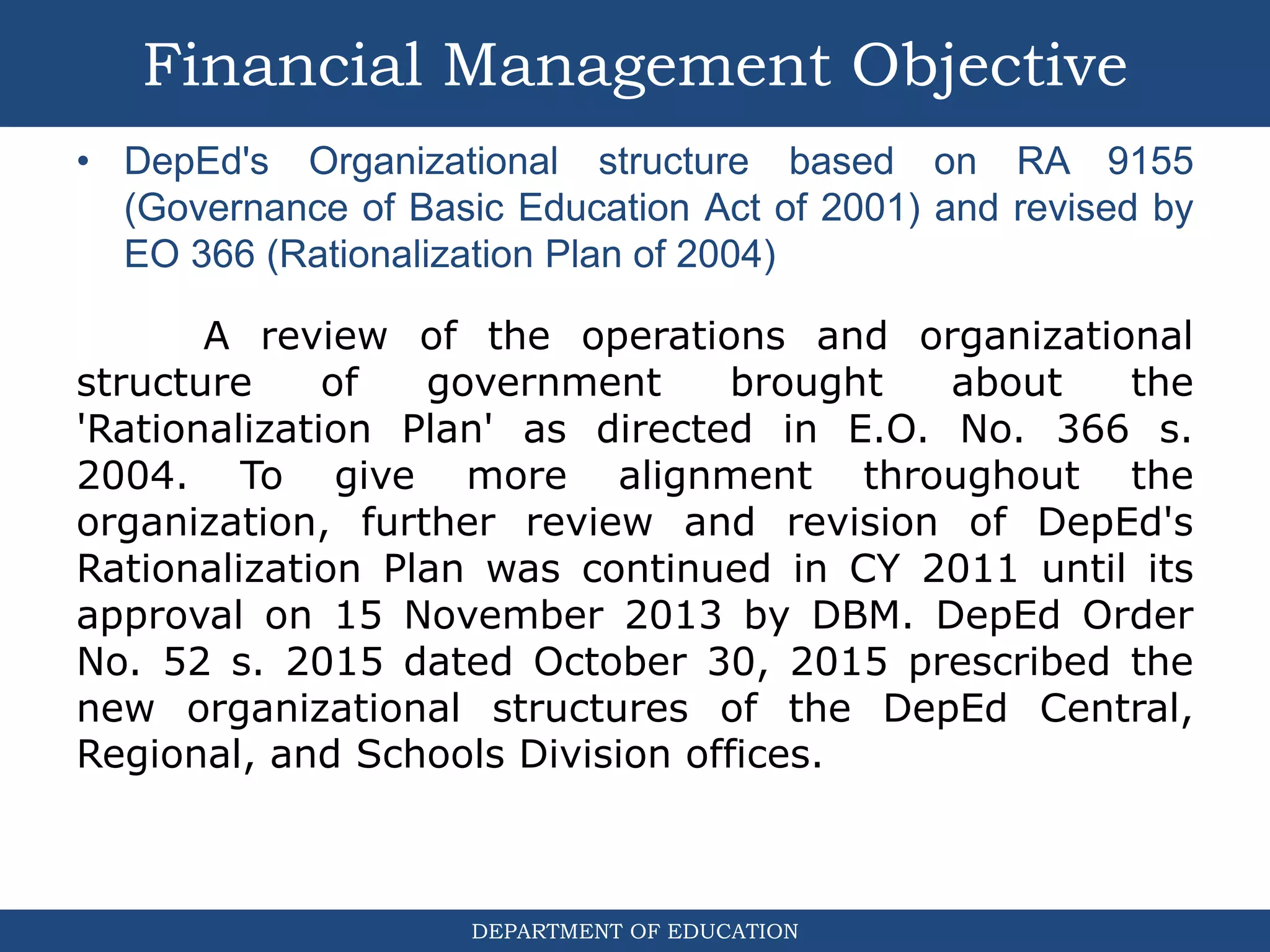 Dep ed financial management framework | PPTX