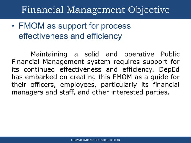 Dep ed financial management framework | PPTX