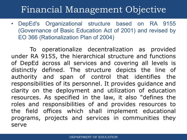 Dep ed financial management framework | PPTX