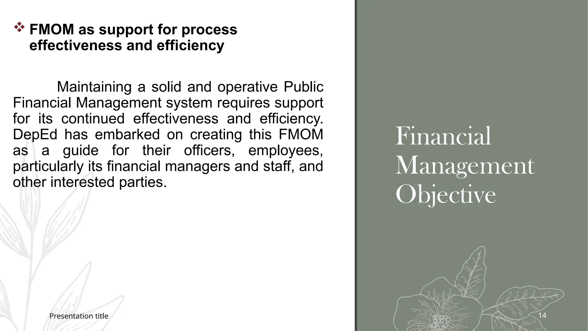 DepEd Financial Management Objective and Framework.pptx | Business ...