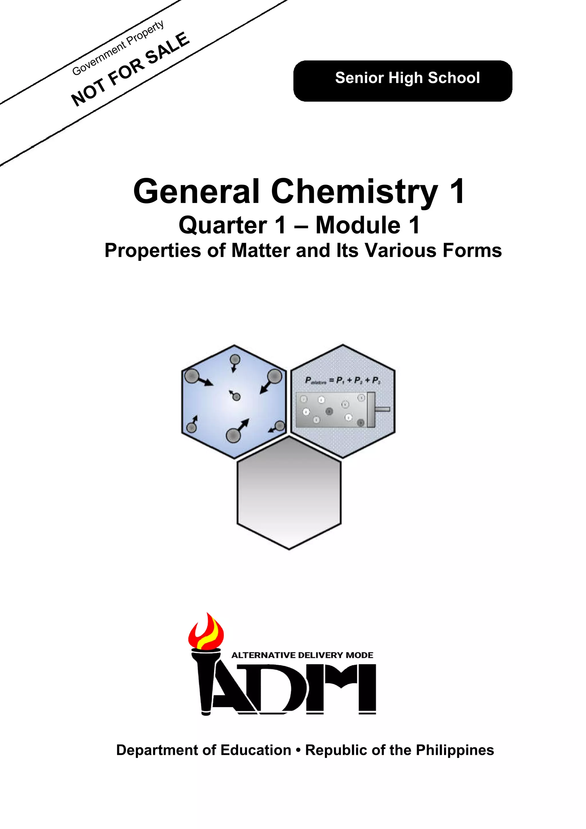DepEd SHS STEM General Chemistry Modules Quarters 1-2 by CDO | PDF ...