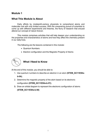 DepEd SHS STEM General Chemistry Modules Quarters 1-2 by CDO | PDF