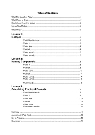 DepEd SHS STEM General Chemistry Modules Quarters 1-2 by CDO | PDF