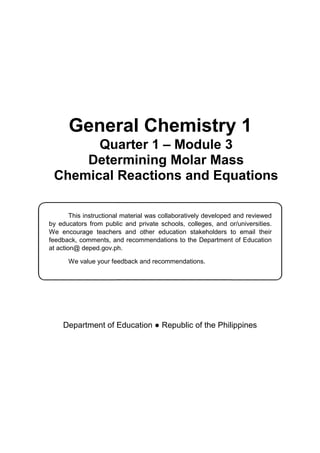 DepEd SHS STEM General Chemistry Modules Quarters 1-2 by CDO | PDF ...