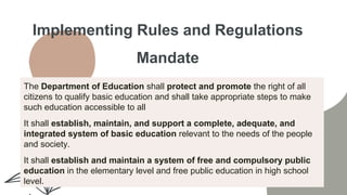 DepEd organizational Structure and deliveryprogram EM203 | PPT