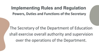 DepEd organizational Structure and deliveryprogram EM203 | PPT