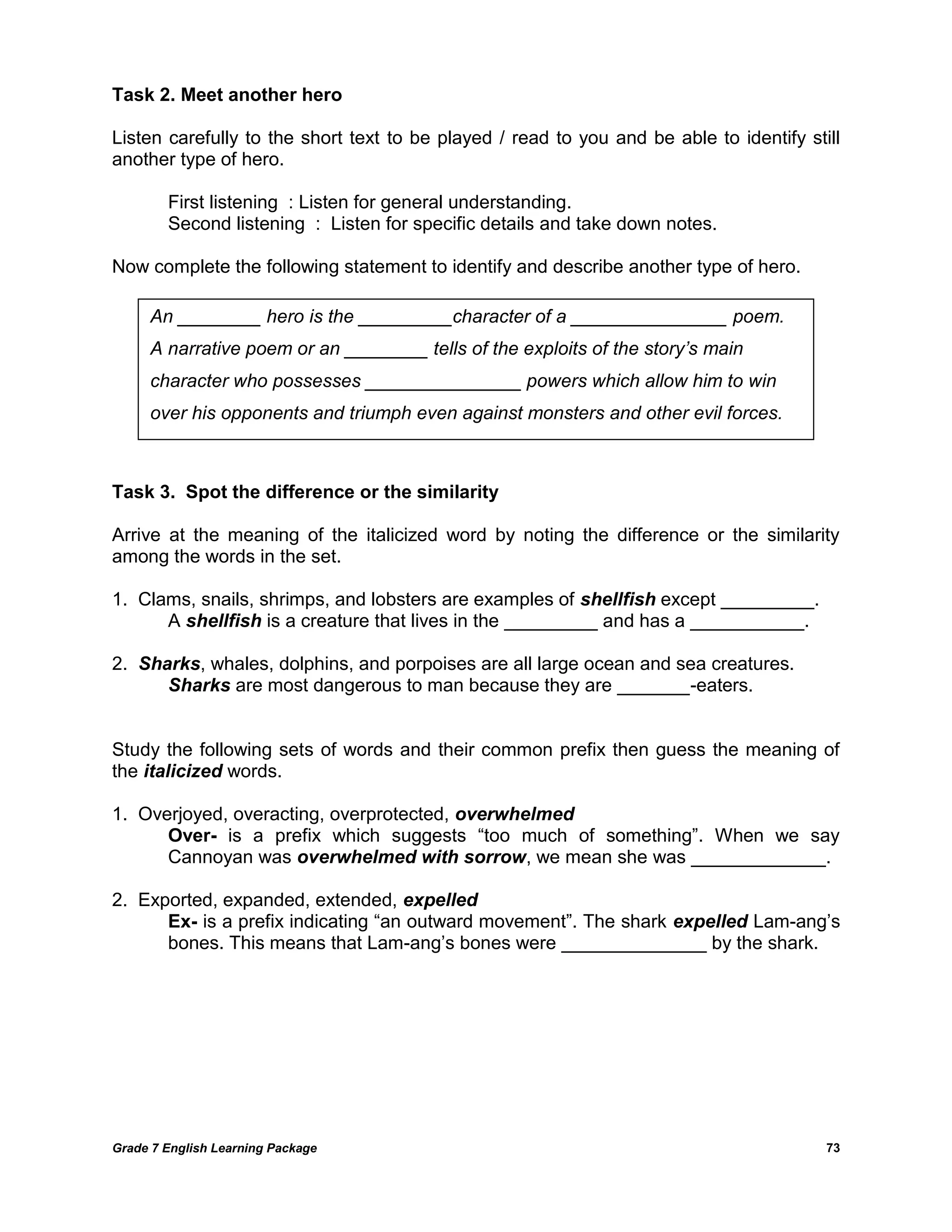 Deped grade 7 english module 1st quarter | PDF