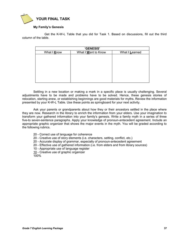 Deped grade 7 english module 1st quarter | PDF