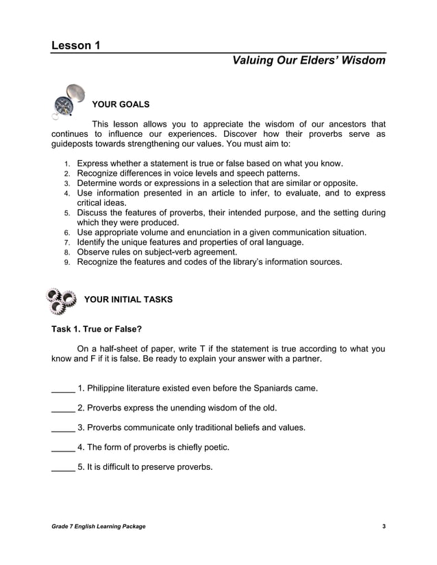 Deped grade 7 english module 1st quarter