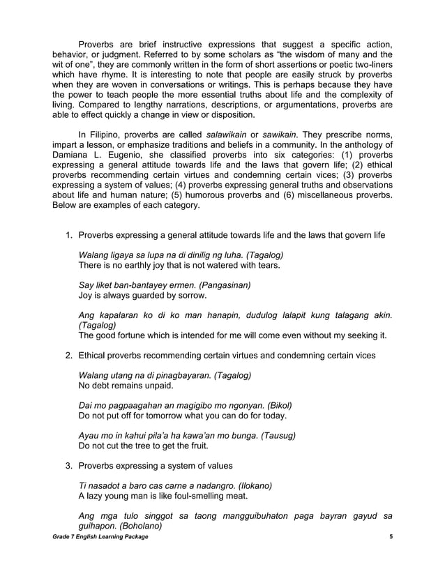 Deped grade 7 english module 1st quarter