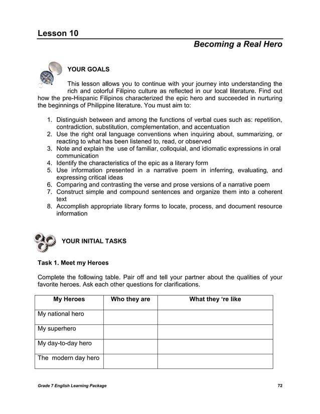 Deped grade 7 english module 1st quarter