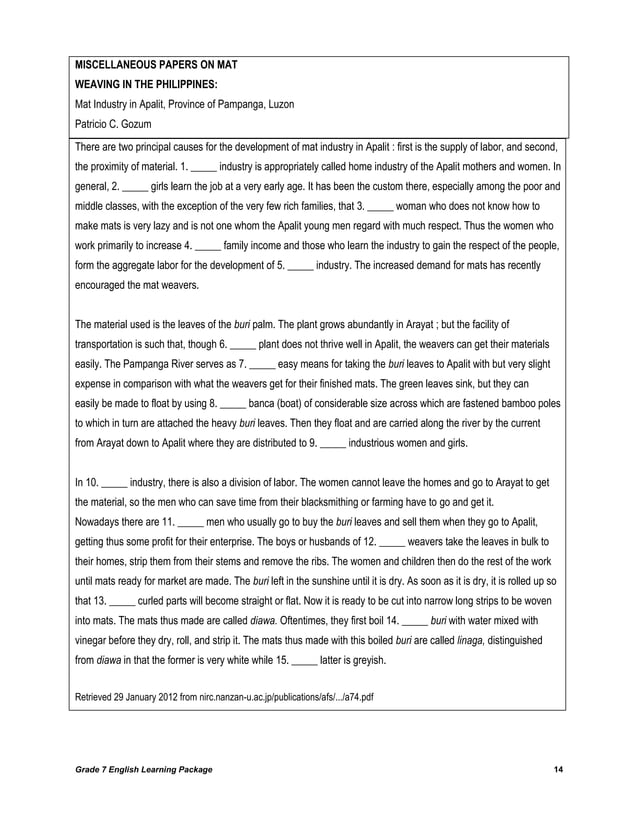 Deped grade 7 english module 2nd quater | PDF