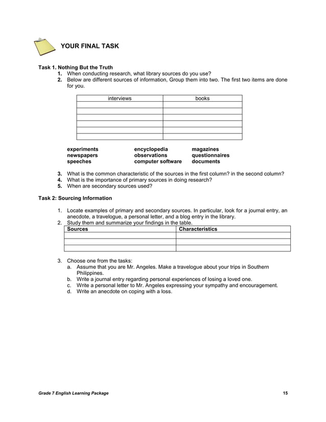Deped grade 7 english module 2nd quater | PDF