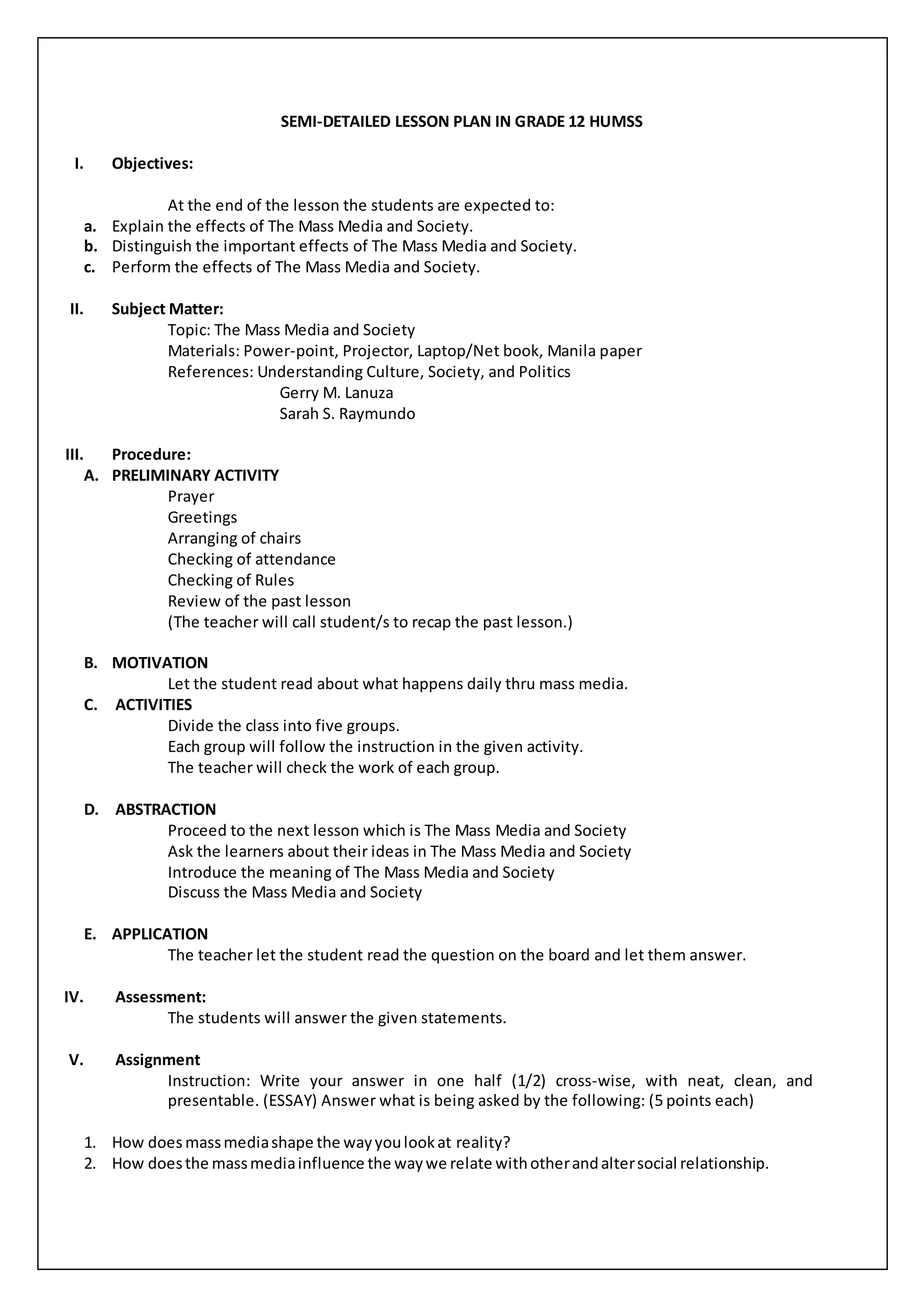 Deped lesson plan friday demo | PDF