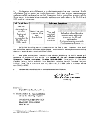 DepEd Memo 082 s. 2017 | PDF