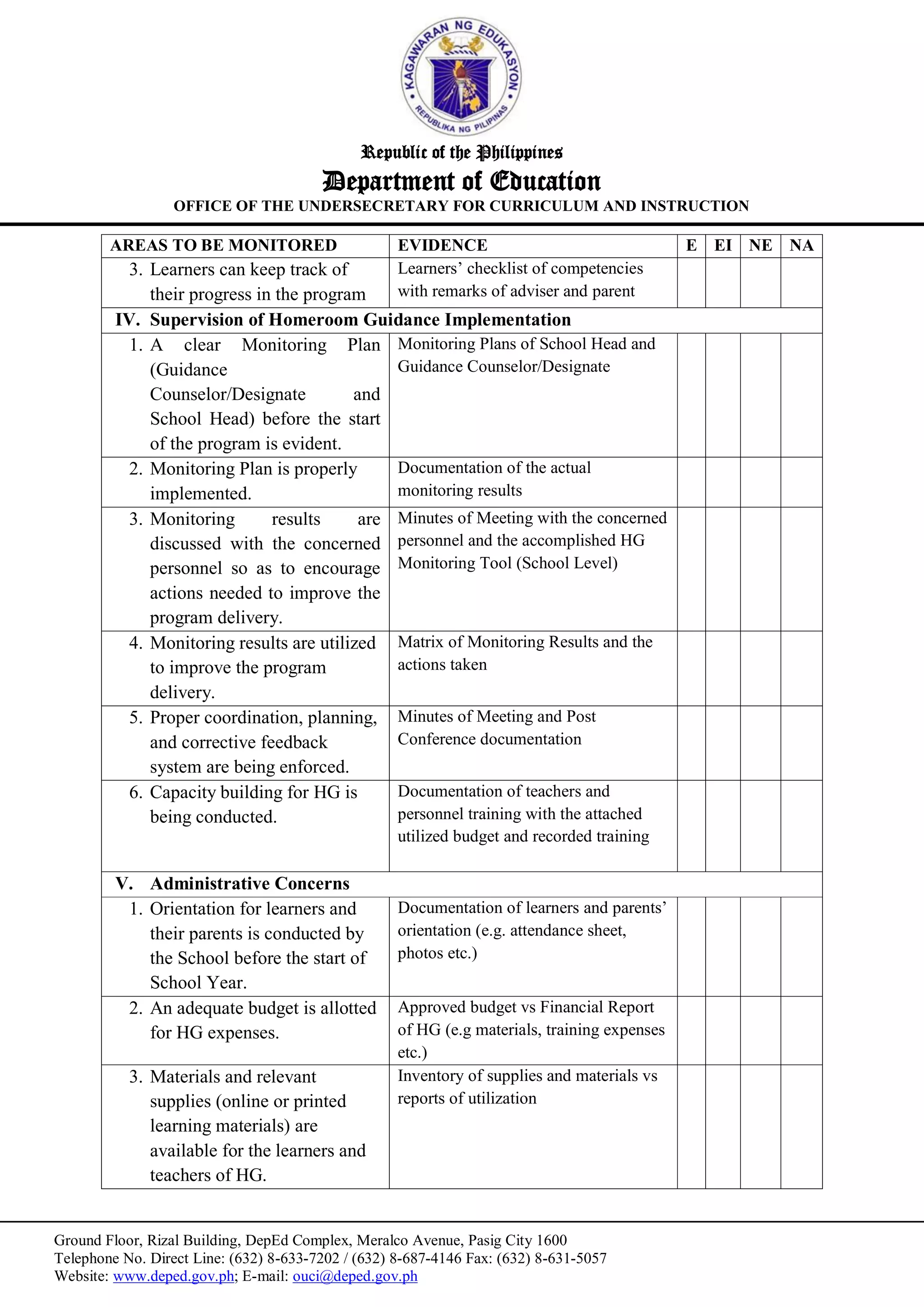 Deped memorandum policy guidelines on the implementation of the ...