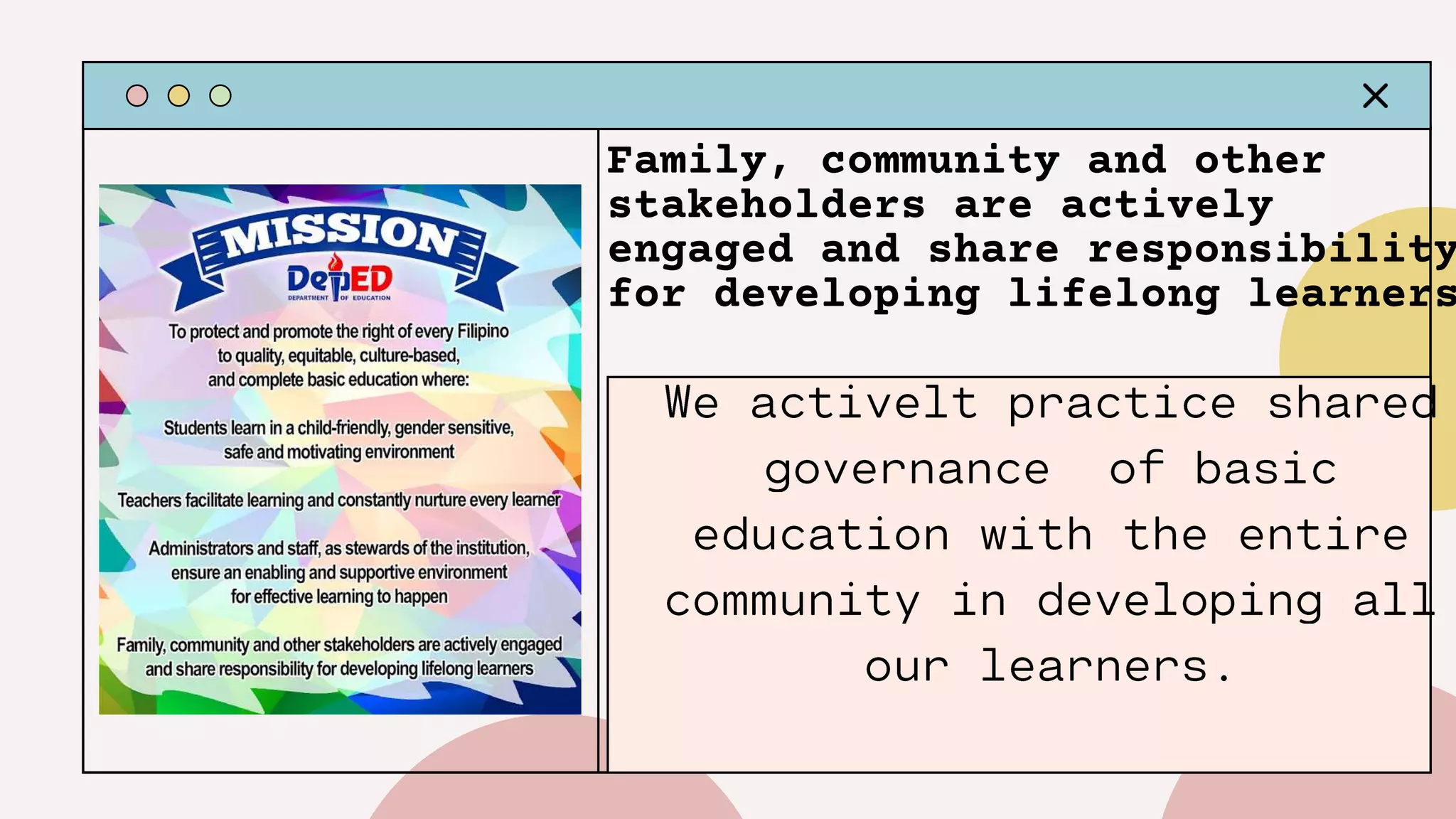 Deped mission, vision and core values | PPTX