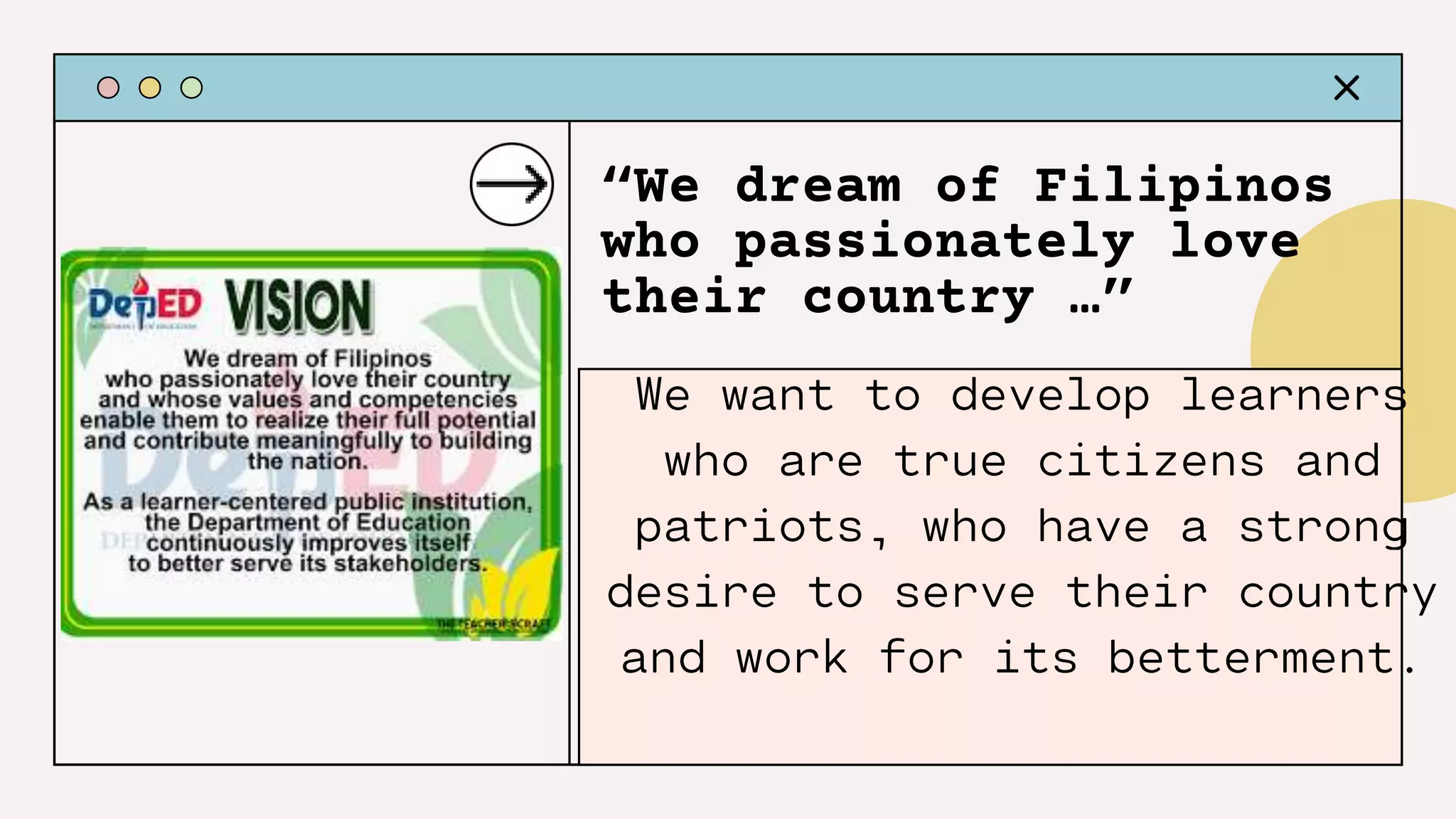 Deped mission, vision and core values | PPTX