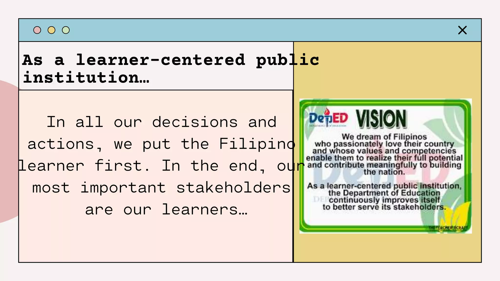Deped mission, vision and core values | PPTX