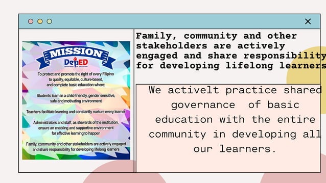 Deped mission, vision and core values | PPTX | Education