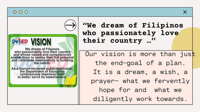 Deped mission, vision and core values | PPTX | Education