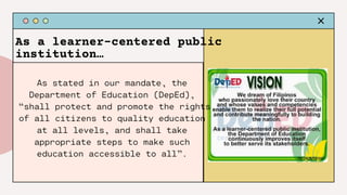 Deped mission, vision and core values | PPTX