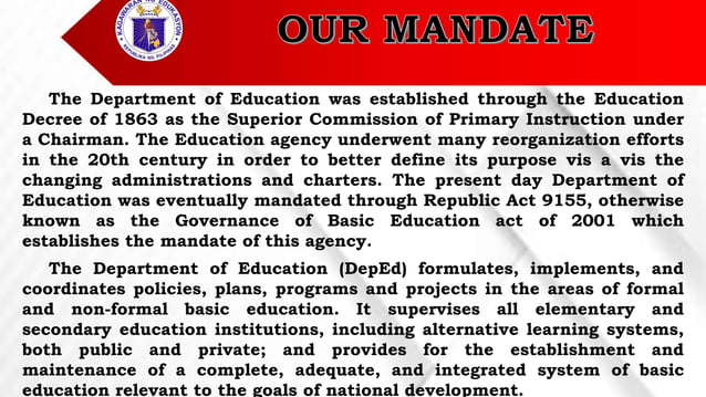 DepED Mission, Vision, and Core Values.pptx | Professional School ...