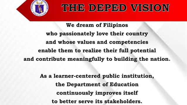 DepED Mission, Vision, and Core Values.pptx | Professional School ...