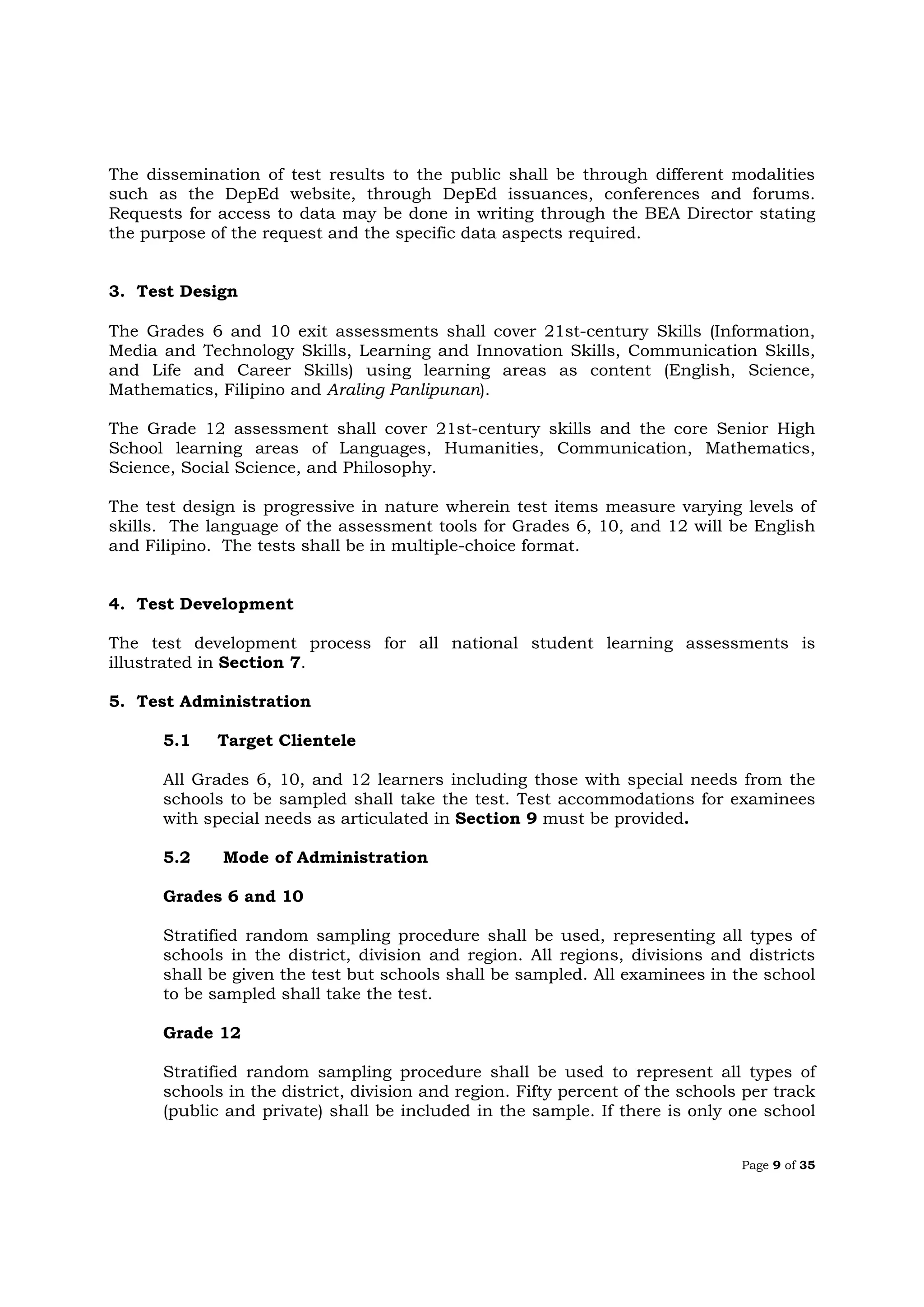 Dep ed order do-s2016_55 k-12 assessment policy | PDF