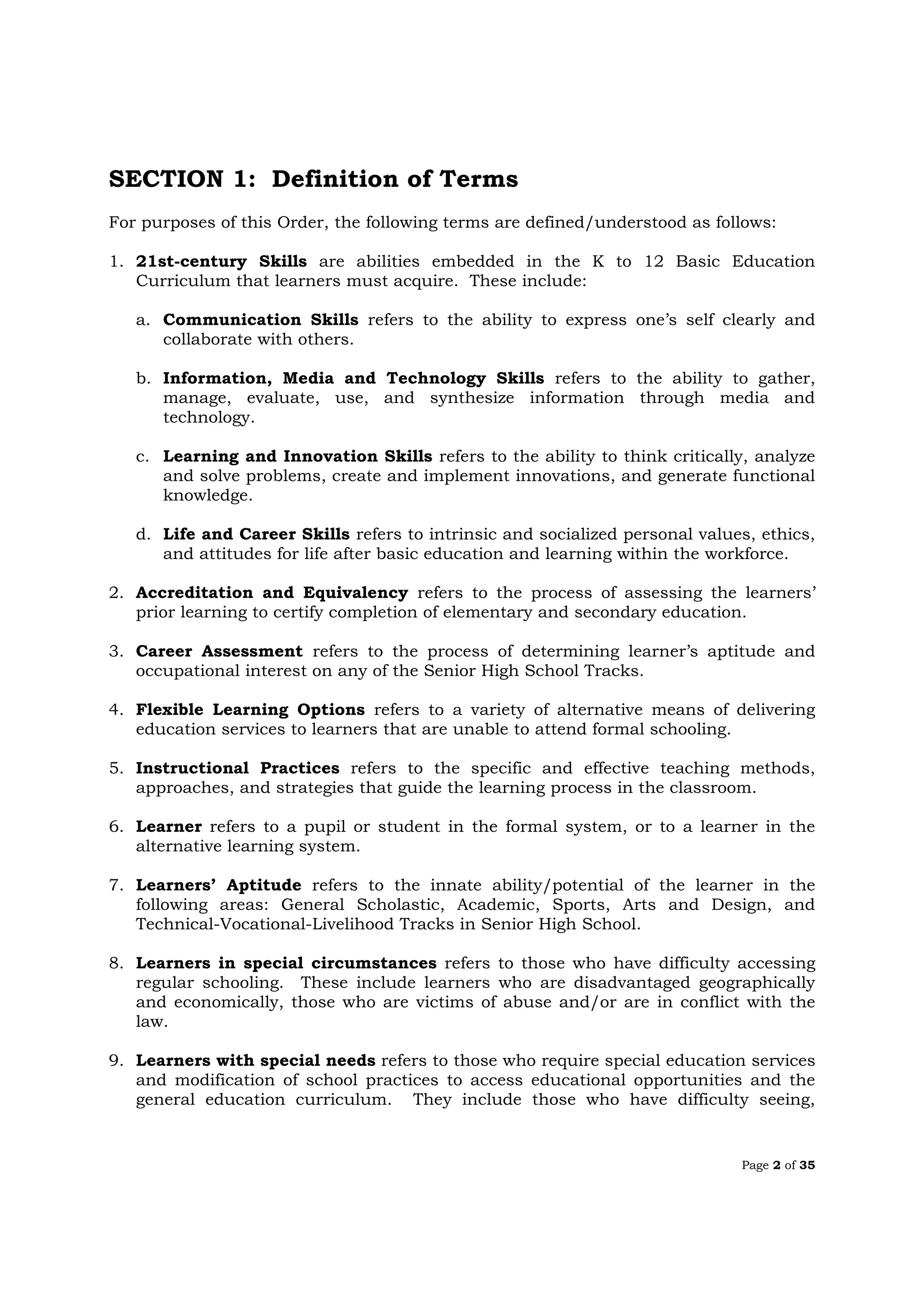 Dep ed order do-s2016_55 k-12 assessment policy | PDF