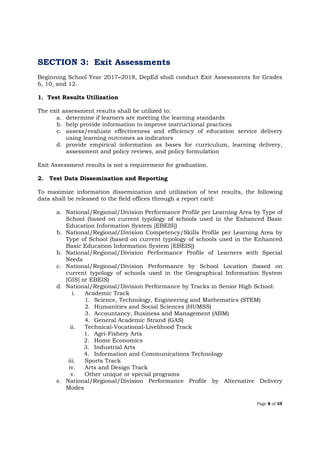 Dep ed order do-s2016_55 k-12 assessment policy | PDF