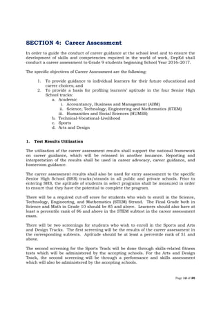 Dep ed order do-s2016_55 k-12 assessment policy | PDF