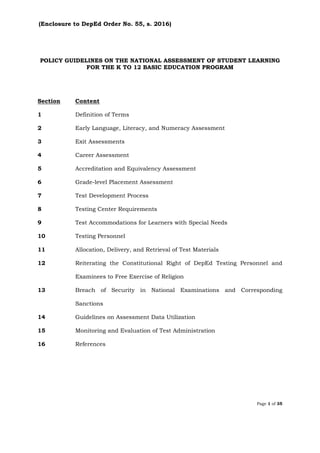 Dep ed order do-s2016_55 k-12 assessment policy | PDF