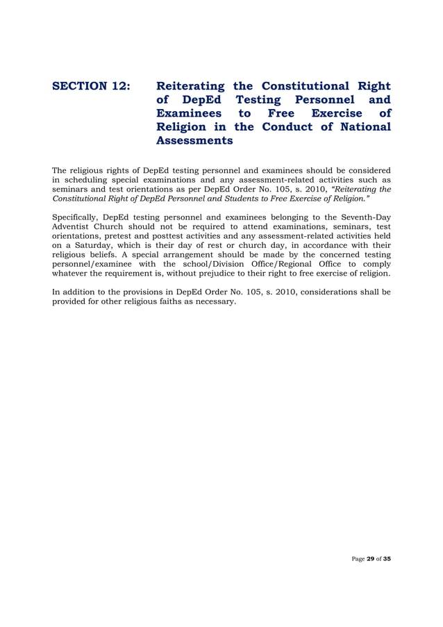 Dep ed order do-s2016_55 k-12 assessment policy | PDF