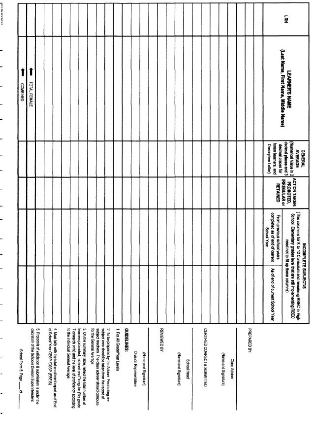 Deped order no.4,s2014 modified school forms