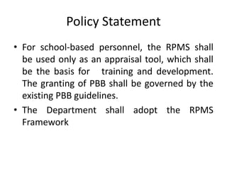 RPMS | PPTX | Professional School | Postgraduate Education