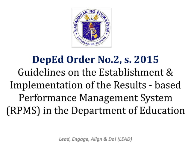 "DepEd Order No.2, s. 2015 Guidelines on the Establishment ...