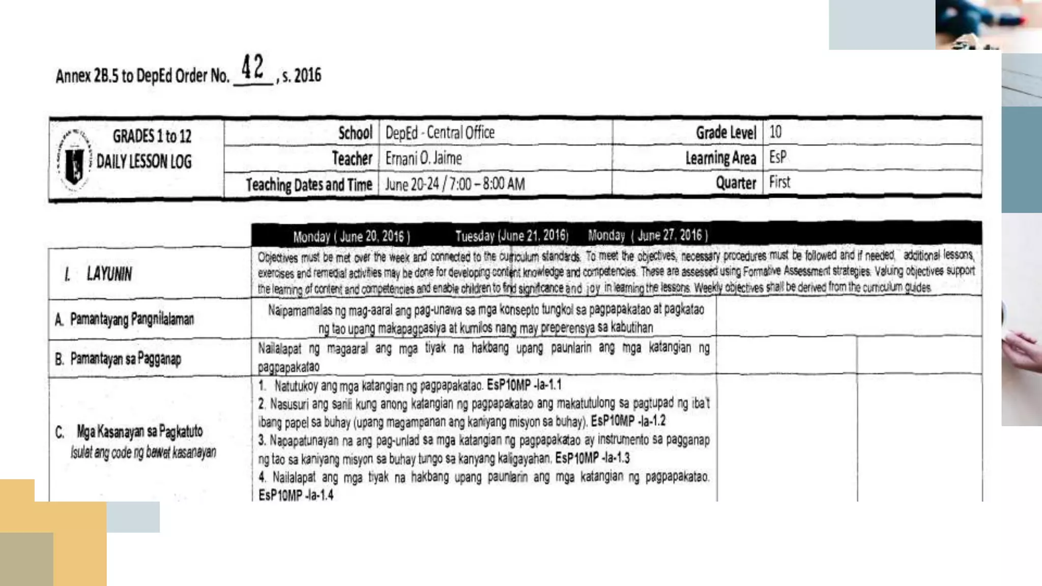 DepEd Order no. 42 s. 2016 | PPTX