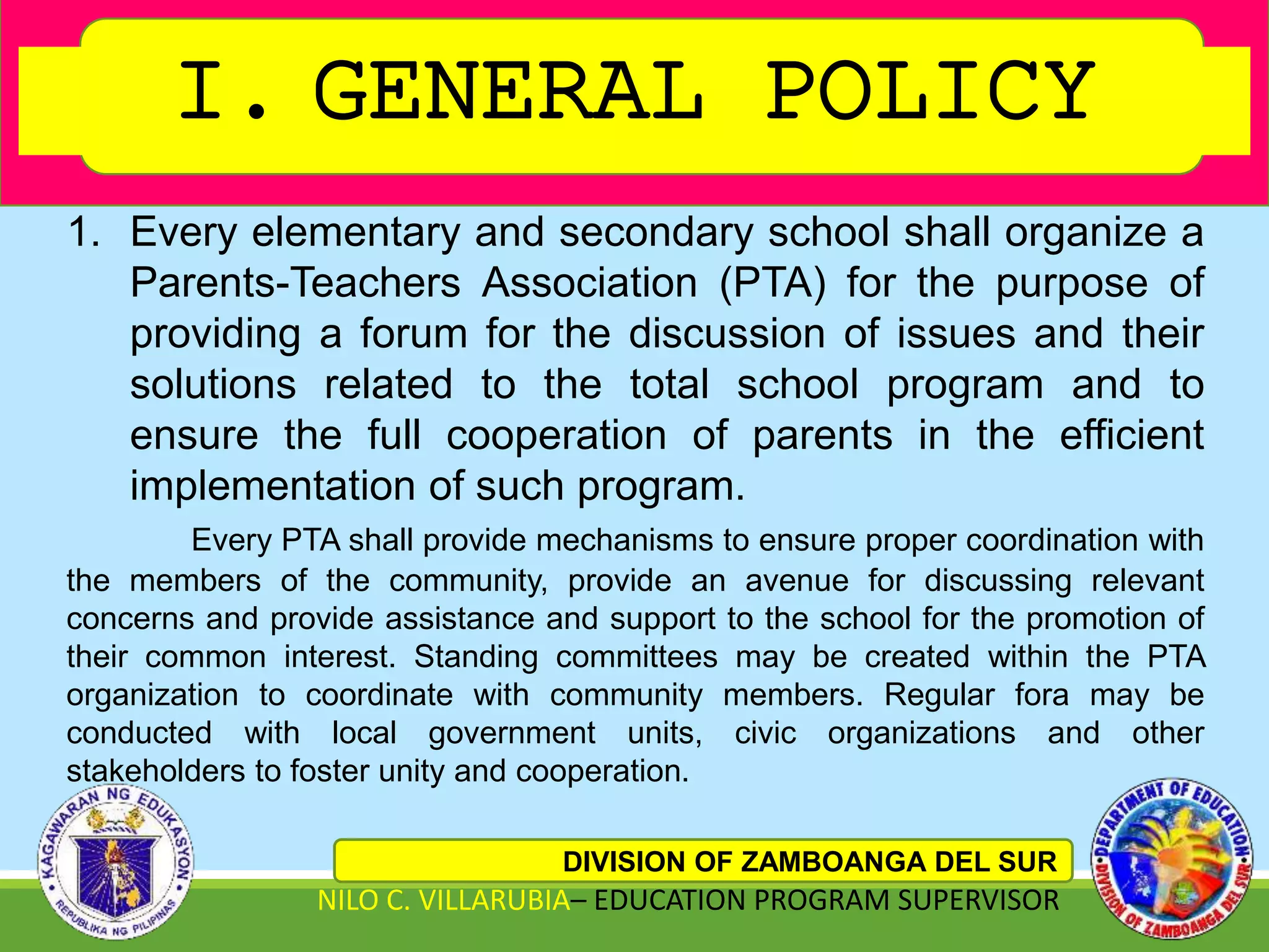 DO 54, s. 2009 - Revised Guidelines Governing Parents-Teachers ...