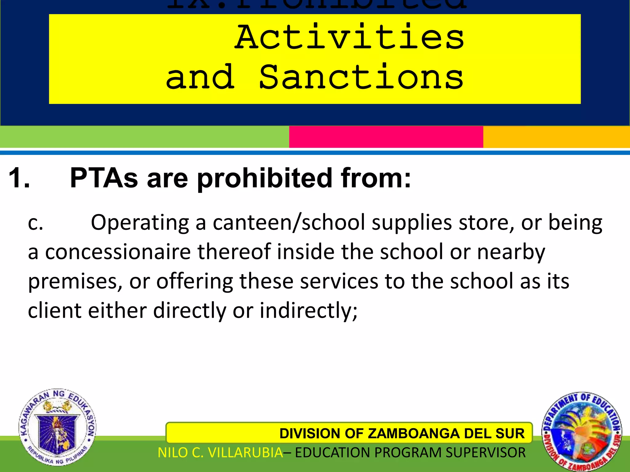 DO 54, s. 2009 - Revised Guidelines Governing Parents-Teachers Associations (PTAs) at the School ...
