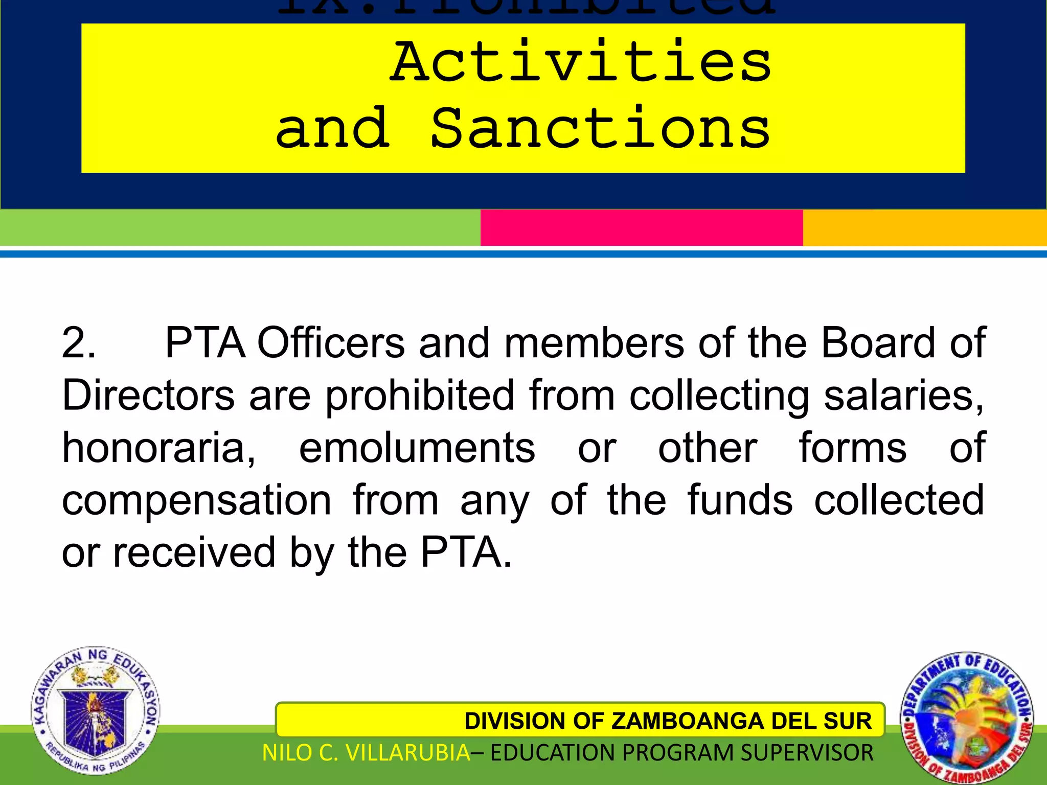 DO 54, s. 2009 - Revised Guidelines Governing Parents-Teachers Associations (PTAs) at the School ...