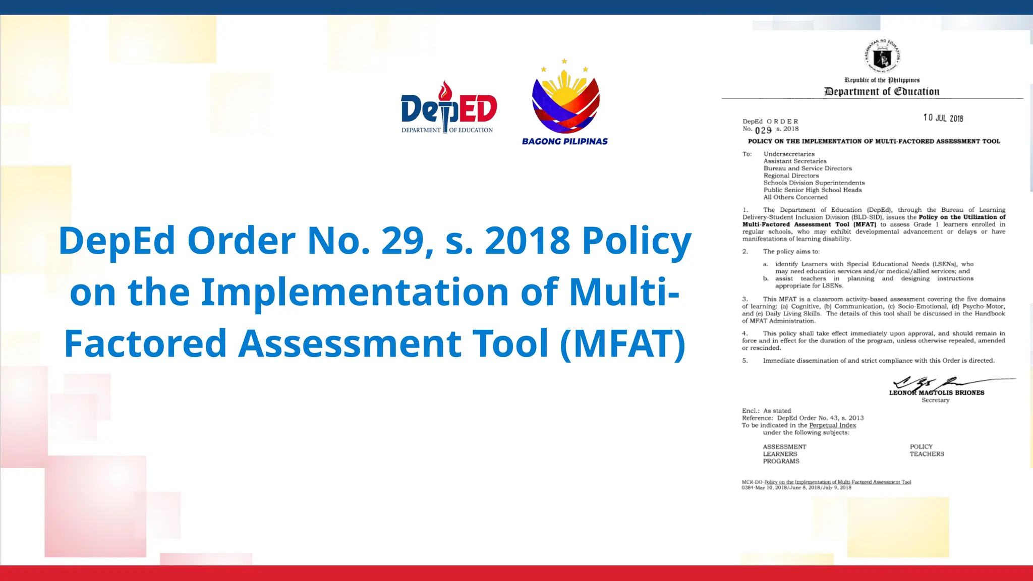 DepEd Order No. 29, s. 2018_Policy on the Implementation of Multi ...